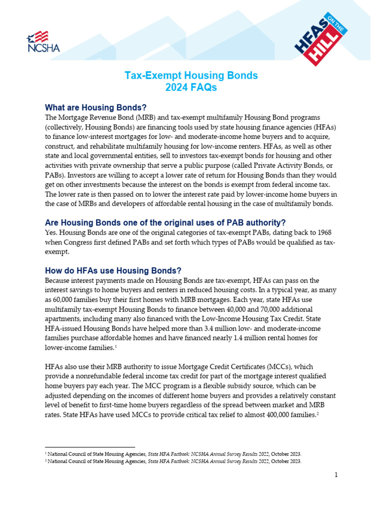 2024 Housing Bonds: Key FAQs Explained | PDF | Tax Exemption | Mortgages