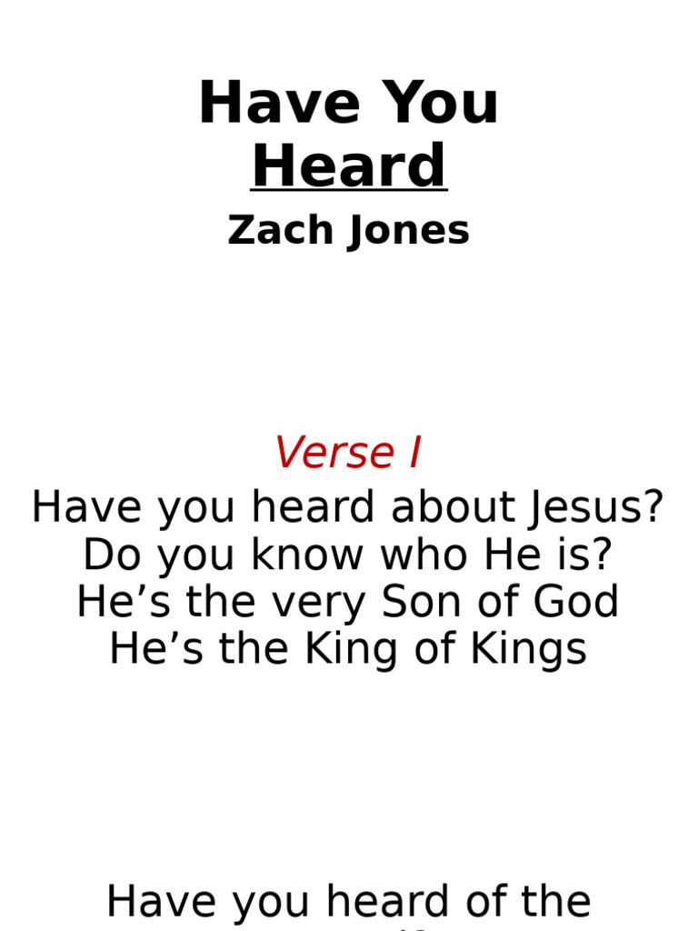 Have You Heard | PDF