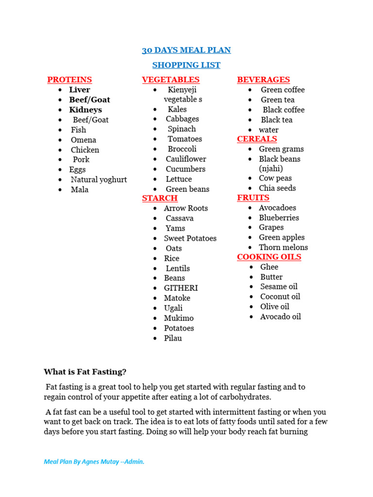 30 Days Meal Plan-with Pic | PDF | Lunch | Meal