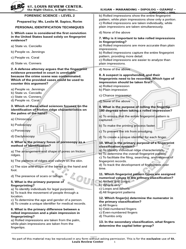 Fs Level 2 Final | PDF | Fingerprint