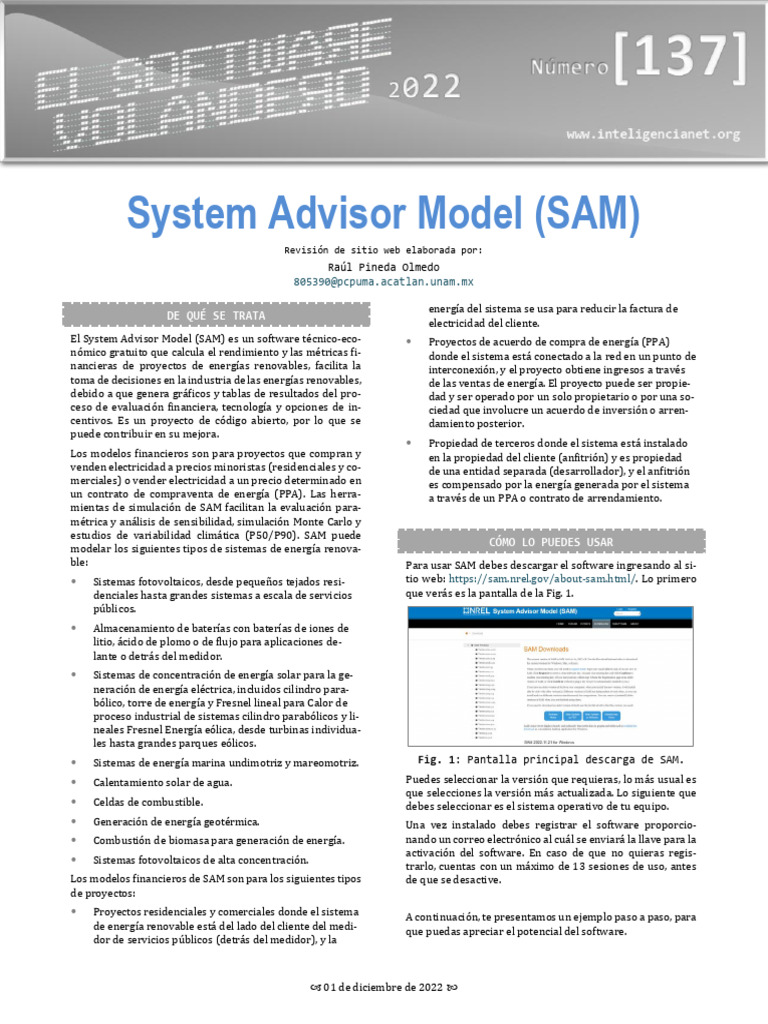 Software SAM para Energías Renovables | PDF | Generación eléctrica ...