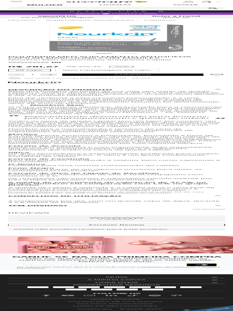 Nourkrin Men Suplemento Antiqueda Capilar Masculina Com Marilex ...