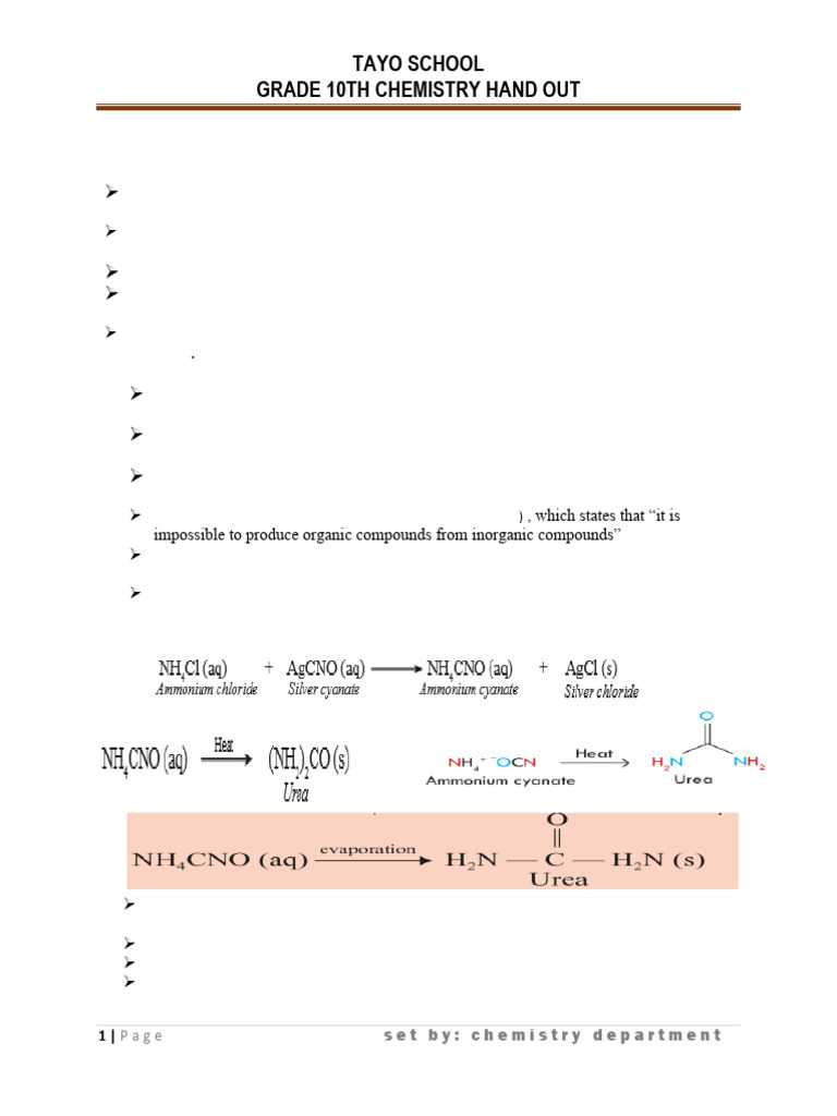 Grade 10 Chemistry Unit 6 Short Notes Part 1 | PDF | Hydrocarbons | Alkane