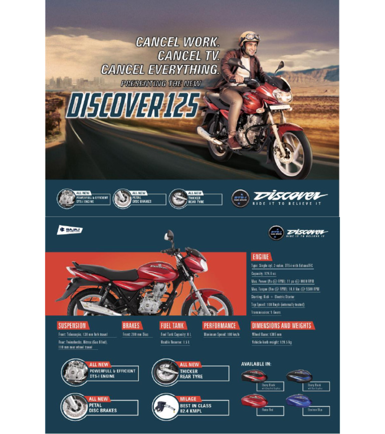 Bajaj Discover 125 Disc Brochure | PDF
