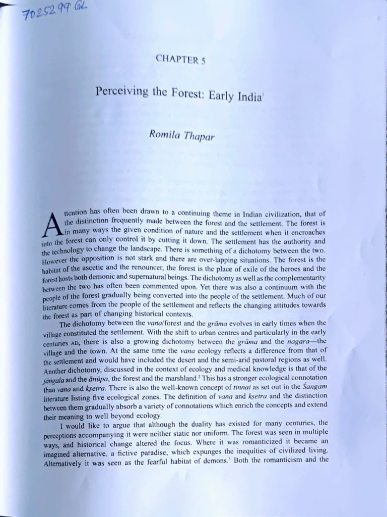 Perceiving The Forest (Romila Thapar) | PDF | Homer | Hunting