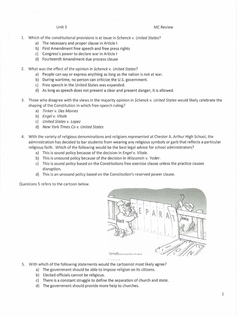 Schenck v. U.S. and Free Speech Rights | PDF | Due Process Clause ...