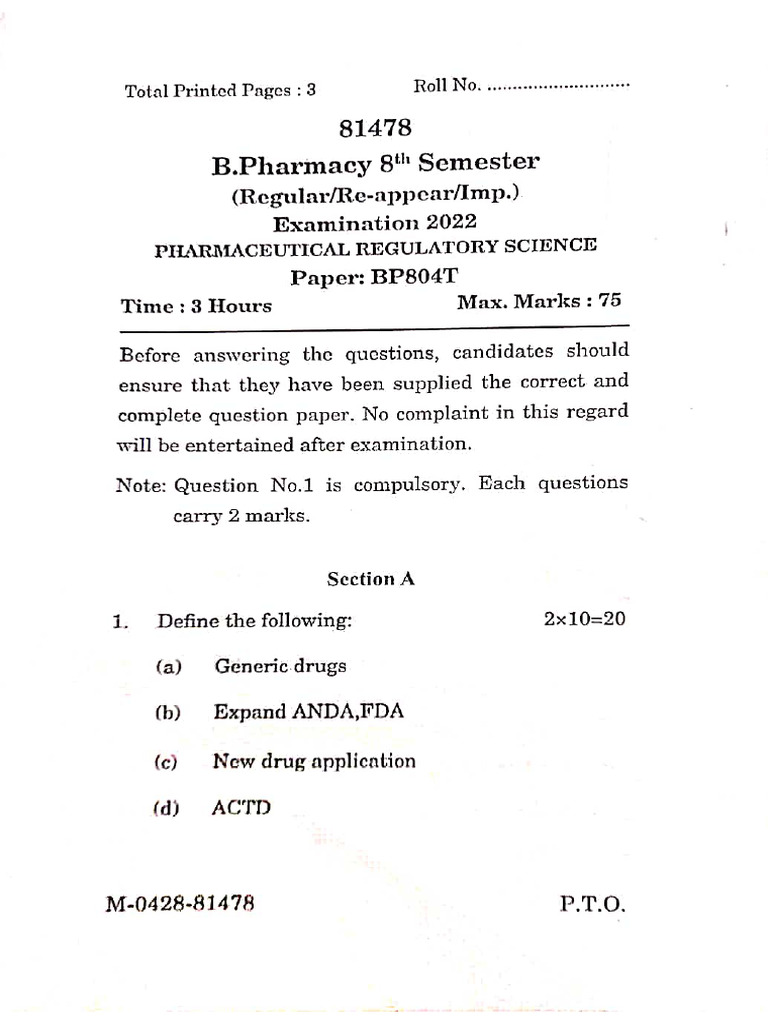 8th Sem Question Papers | PDF