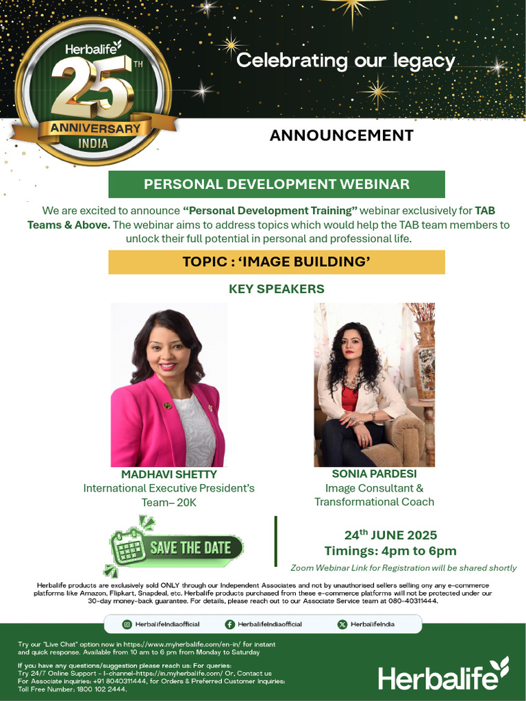 Personal Development Training Webinar For TAB Teams Flyer - 24th June ...