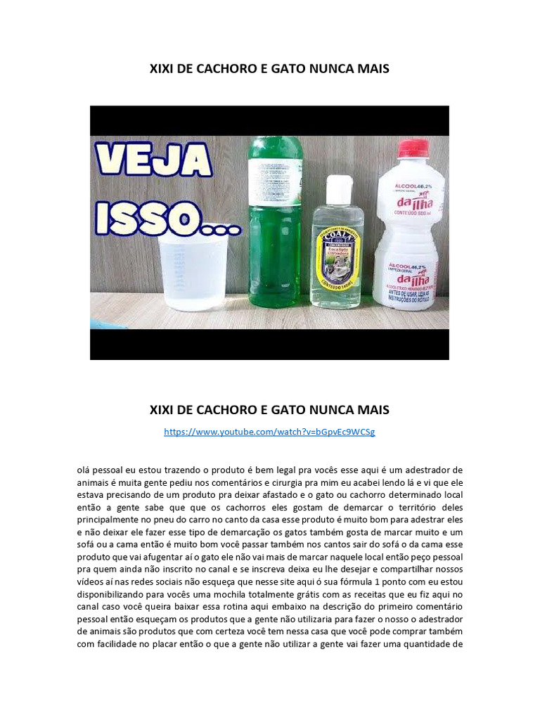 Xixi de Cachoro e Gato Nunca Mais | PDF | Gatos | Cães