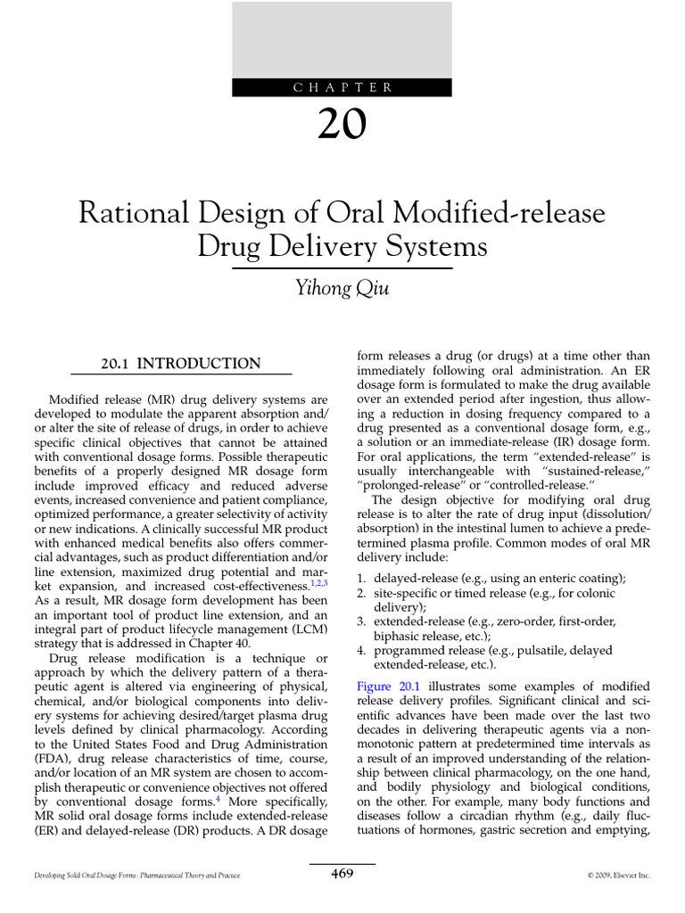 Rational Design of Oral Modified-Release | PDF | Pharmaceutical ...