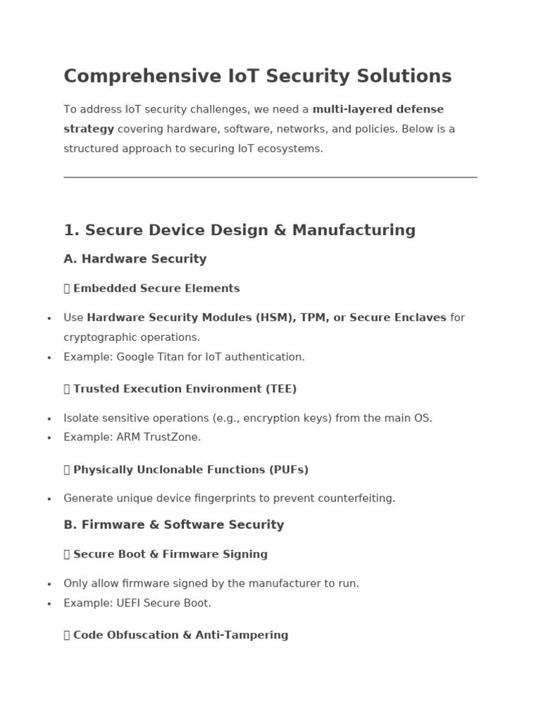 Solution Internet of Things Security | PDF | Internet Of Things | Security
