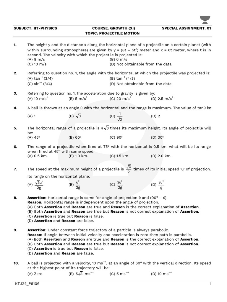 Kinematics 2D and Relative Motion 1749463854857 | PDF | Projectiles ...