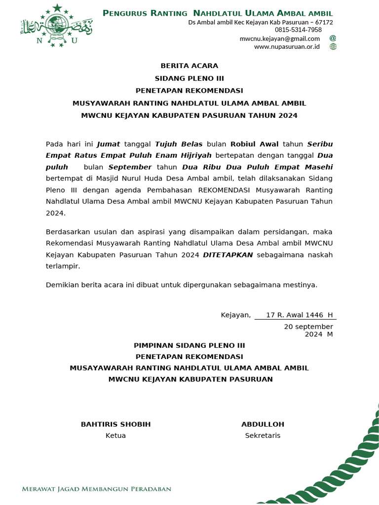 Draf Rekomendasi Dan Ba Fix | PDF