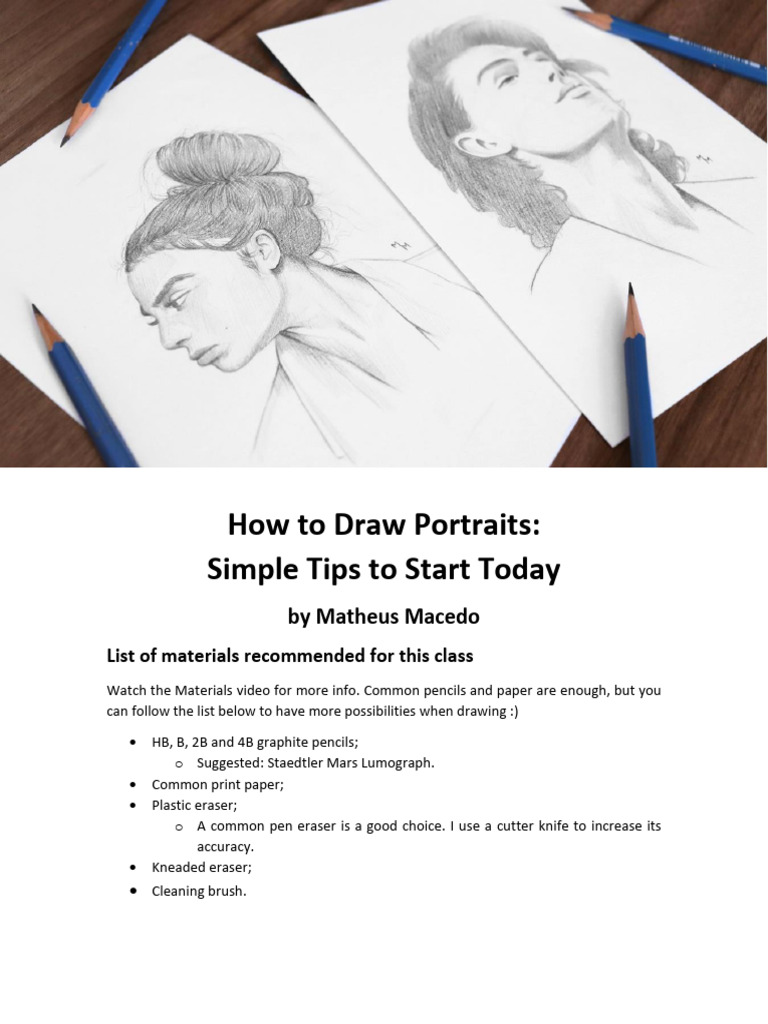 Portrait Drawing Materials Guide | PDF