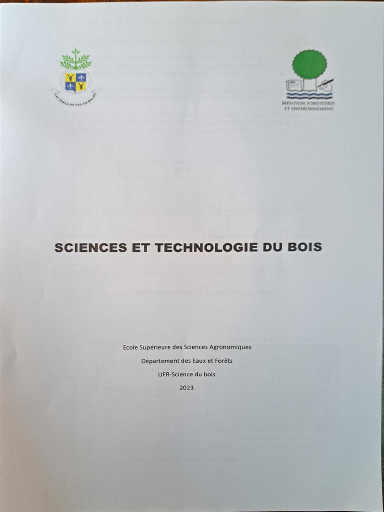 Science Et Technologie Du Bois-Mr Mandresy | PDF