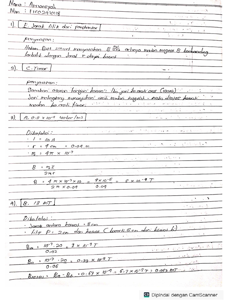 Tugas Fisika Apriansyah F1C02410118 | PDF