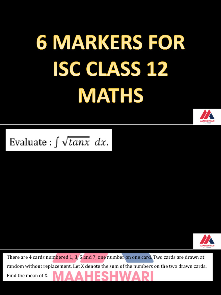 6 Markers For Class 12 | PDF