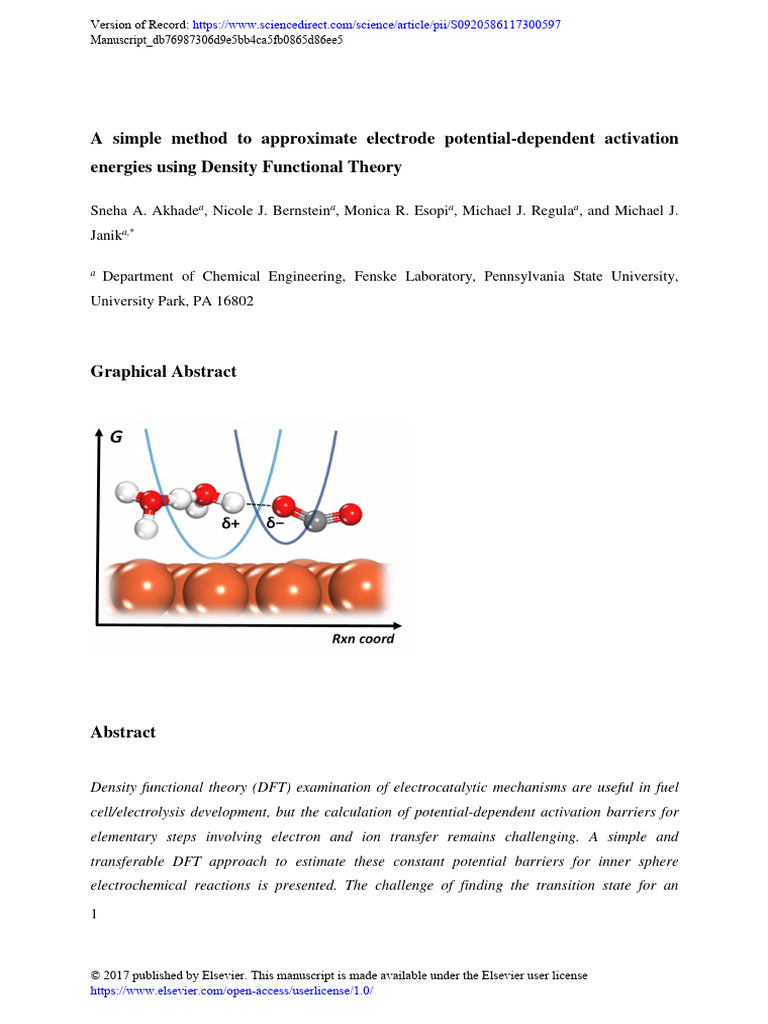 Computational Hydrogen Electrode DFT | PDF | Electrochemistry | Chemical Reactions