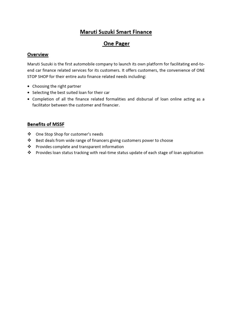 MSSF One Pager | PDF