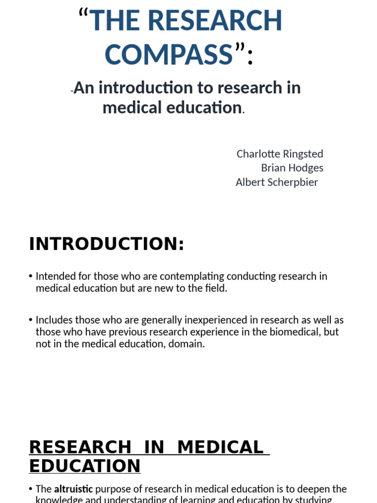 Introduction to Medical Education Research | PDF | Validity (Statistics ...