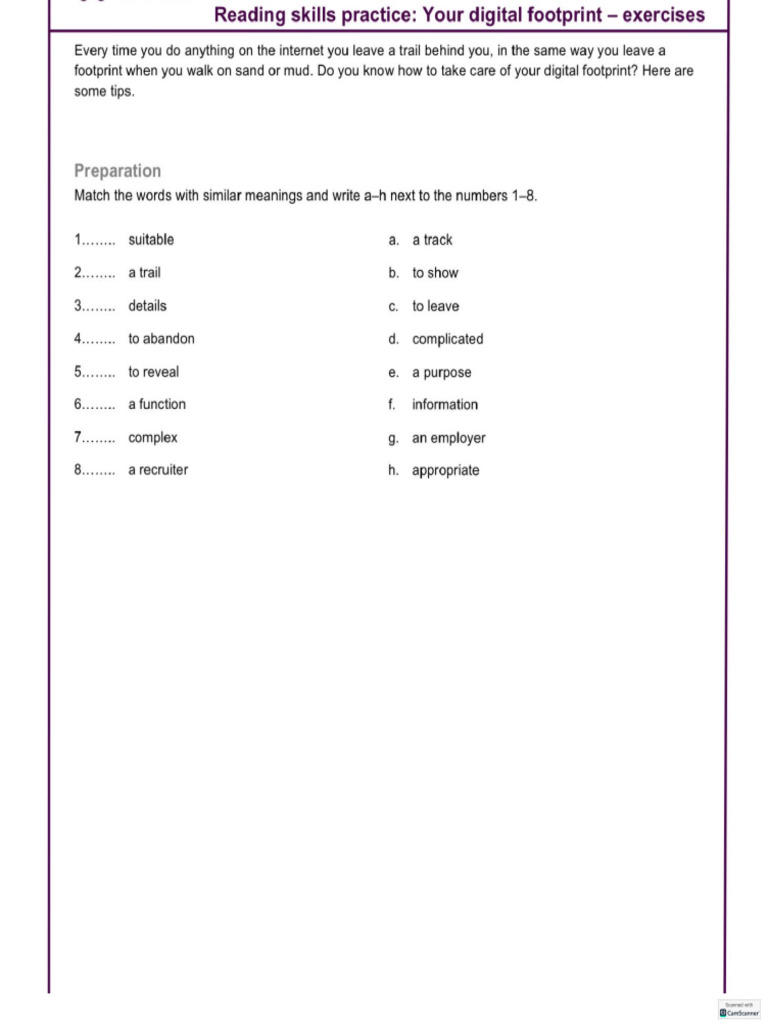 Your Digital Footprint | PDF