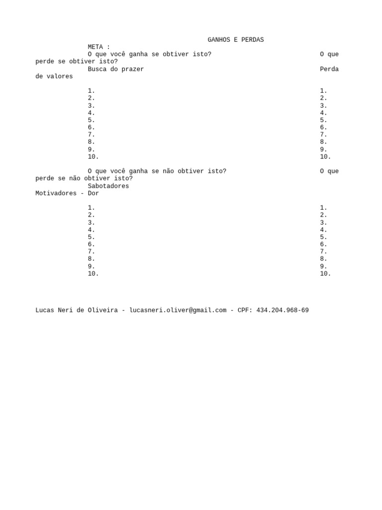 Ganhos e Perdas PVP | PDF