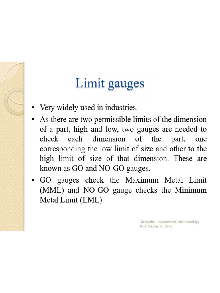 Understanding Limit Gauges in Metrology | PDF