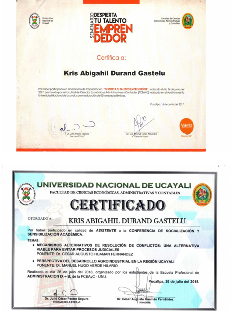 Kris Certificados | PDF