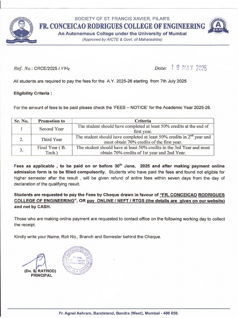 Fees Notice 202526 | PDF