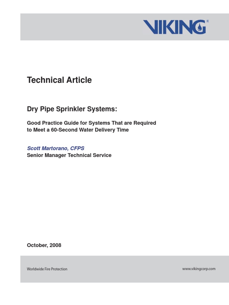 Dry Pipe Sprinkler Systems | PDF | Fire Sprinkler System | Pressure