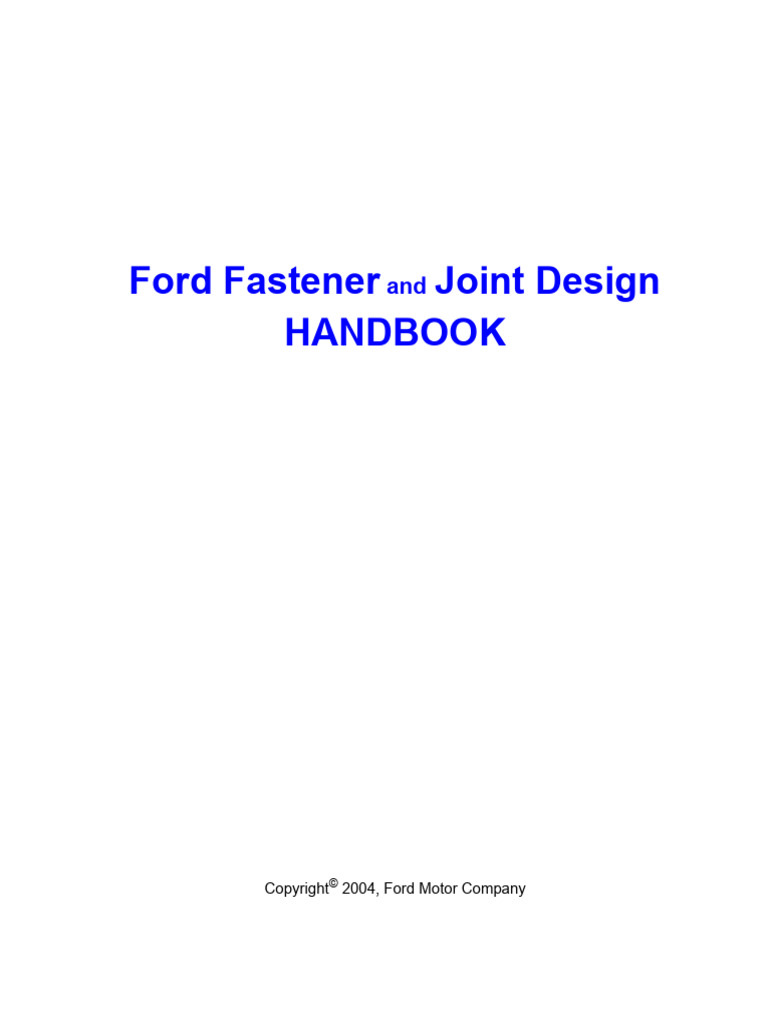 Fastener Handbook | PDF | Screw | Strength Of Materials
