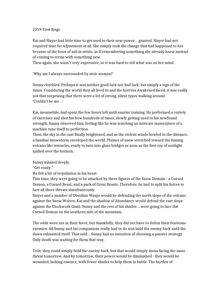 Webnovel Shadow Slave Chapter 2359 First Siege | PDF