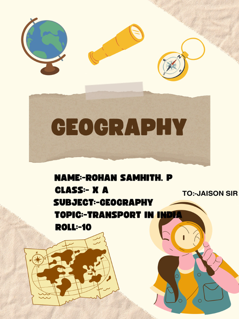 Yellow Illustrative Geography Project Cover Document A4 | PDF