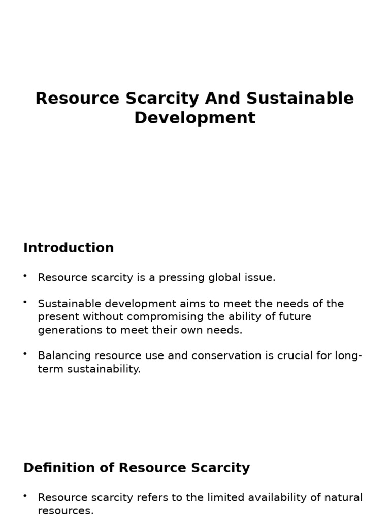 Resource Scarcity and Sustainability Insights | PDF | Sustainability ...
