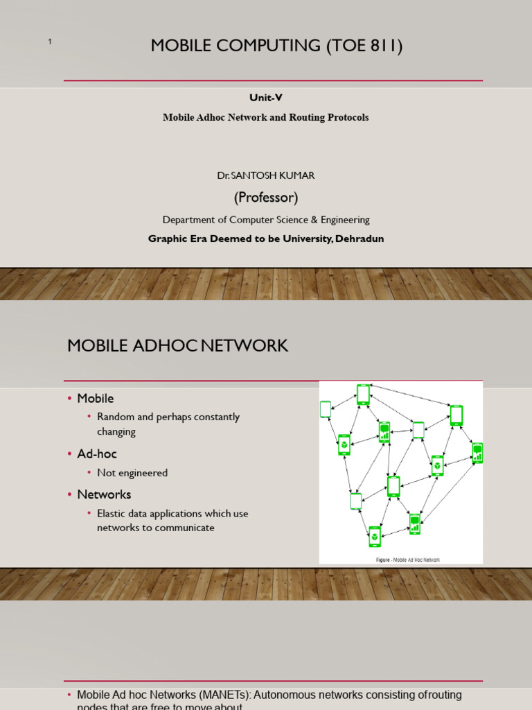 TOE 811-MC-L-5-1 Mobile Adhoc Network and Routing Protocols Classification | PDF | Wireless Ad ...