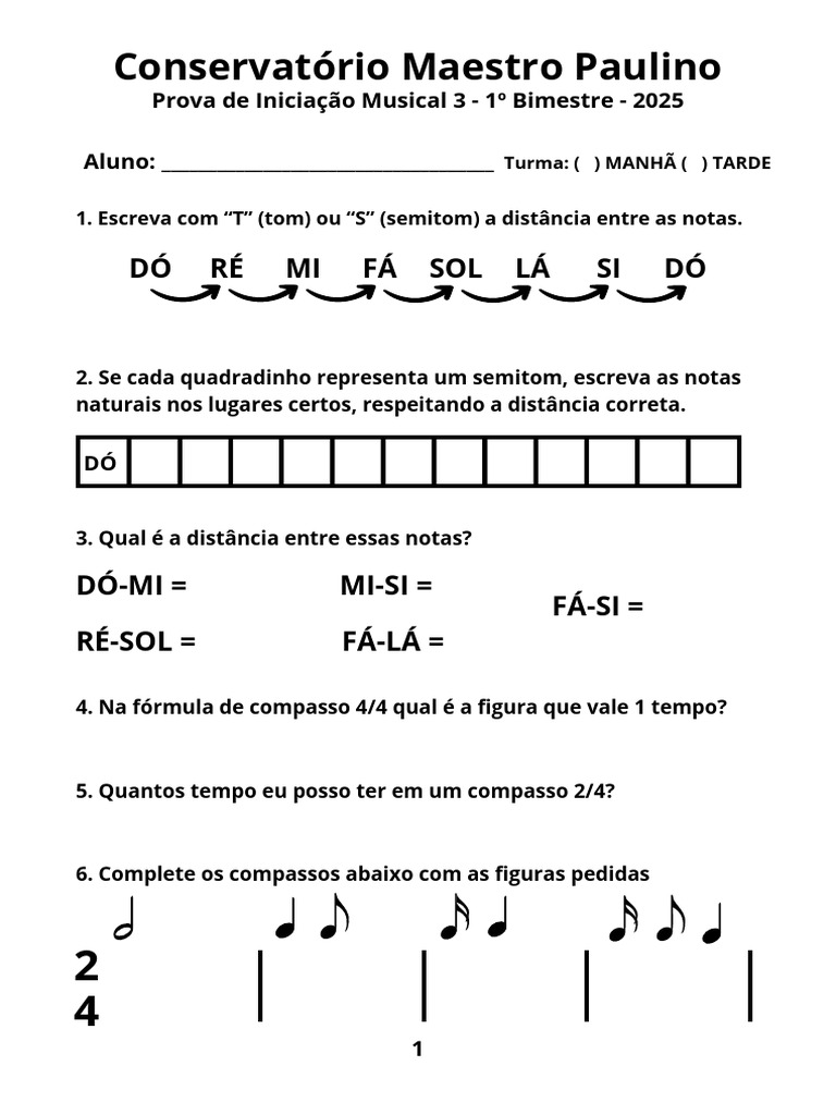 (IM3) Provas 1º Bimestre 2025 | PDF