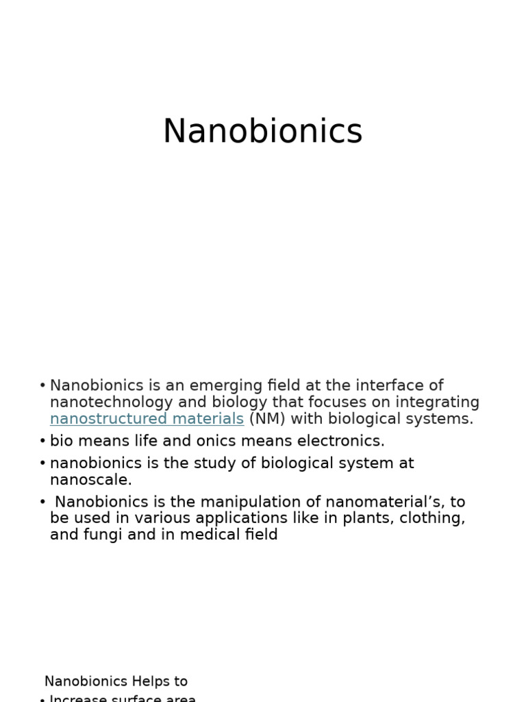 Nanobionics | PDF | Nanotechnology | Headache