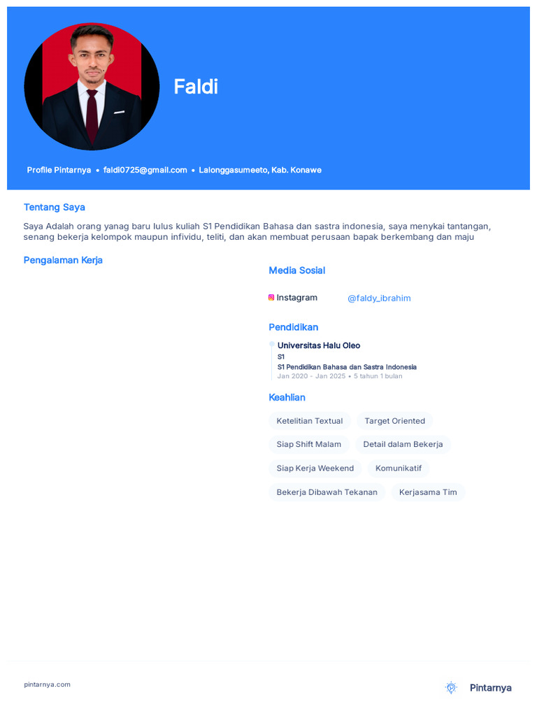 Faldi - Pintarnya - CV | PDF