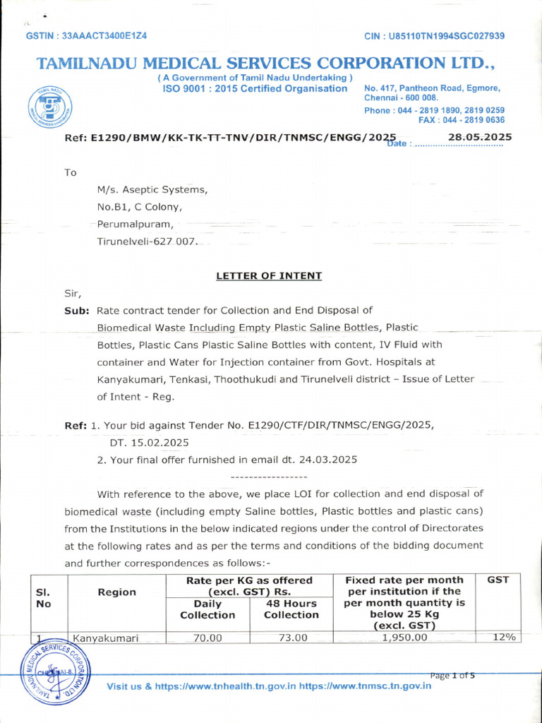 Aseptic Systems E1290 Bme KK TK TT TNV Dir TNMSC Engg 2025. Dt.28.05.2025 | PDF