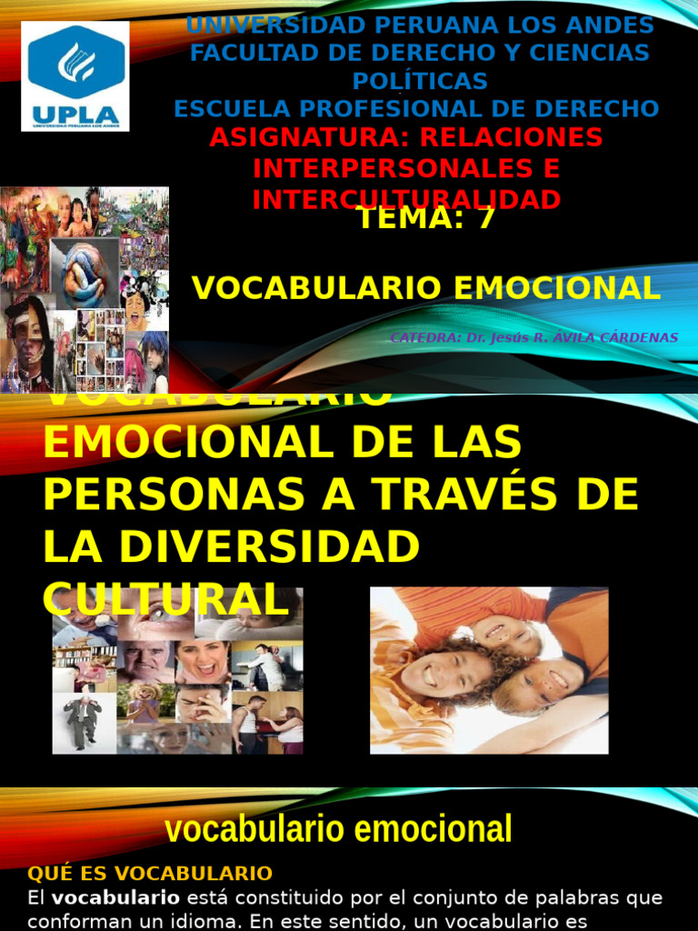 Tema 7, Vocabulario Emocional | PDF | Léxico | Las emociones