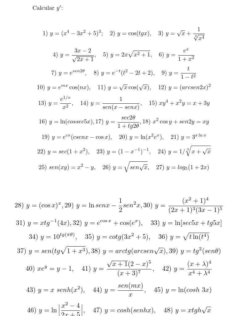 Lista Derivada | PDF