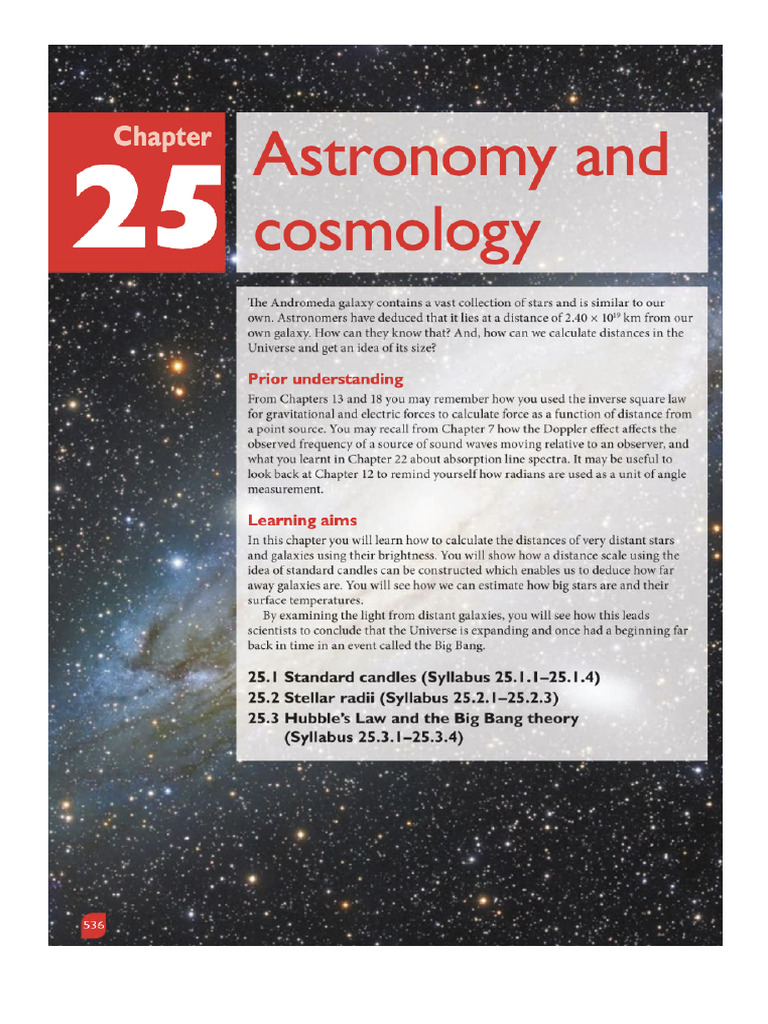 A Levels Cambridge Astronomy and Cosmology Chapter | PDF