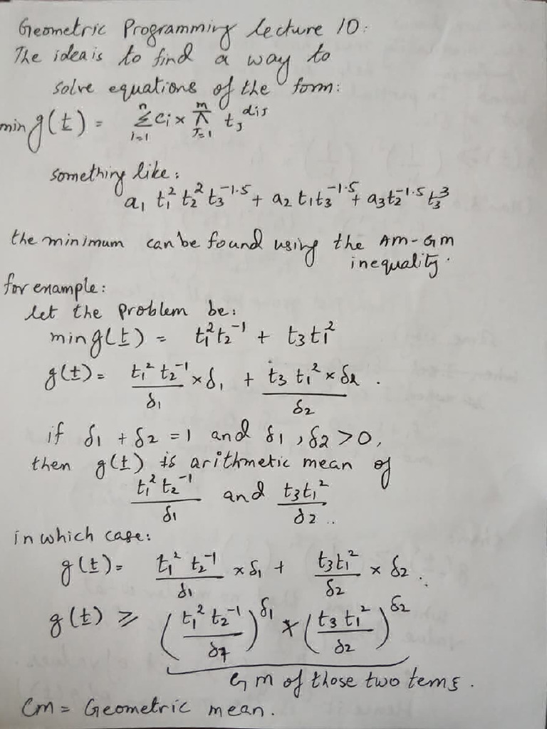 Geometric Programming Lec10 | PDF