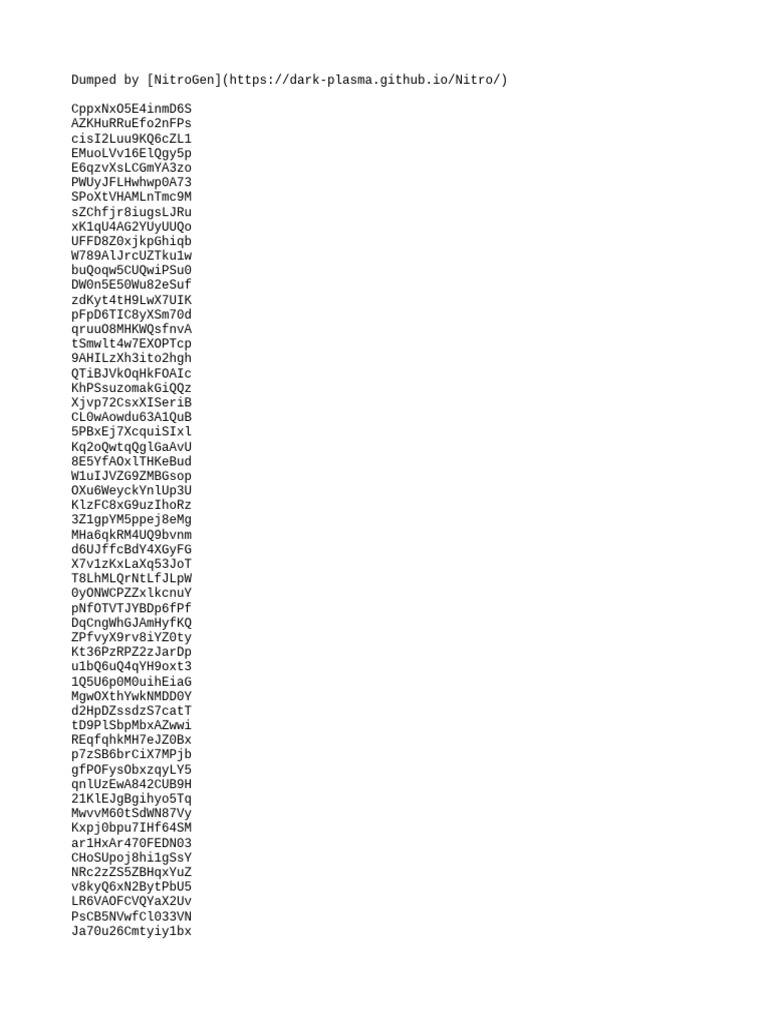 1074 Unchecked Nitro Codes | PDF