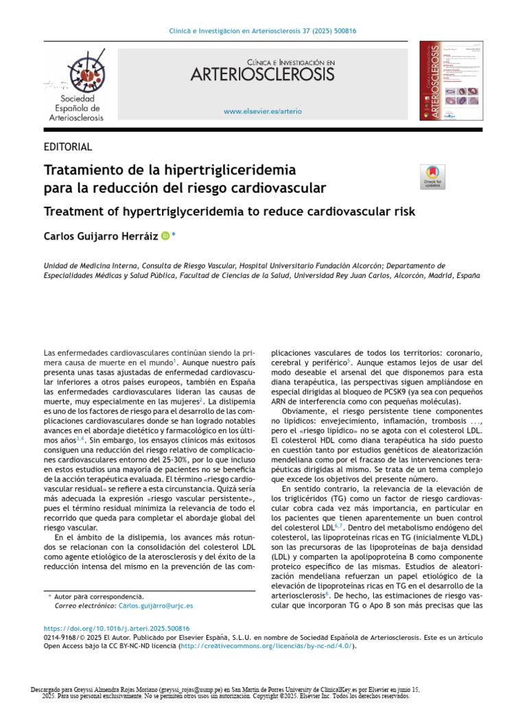 Tratamiento de La Hipertrigliceridemia para La Reducción Del Riesgo ...