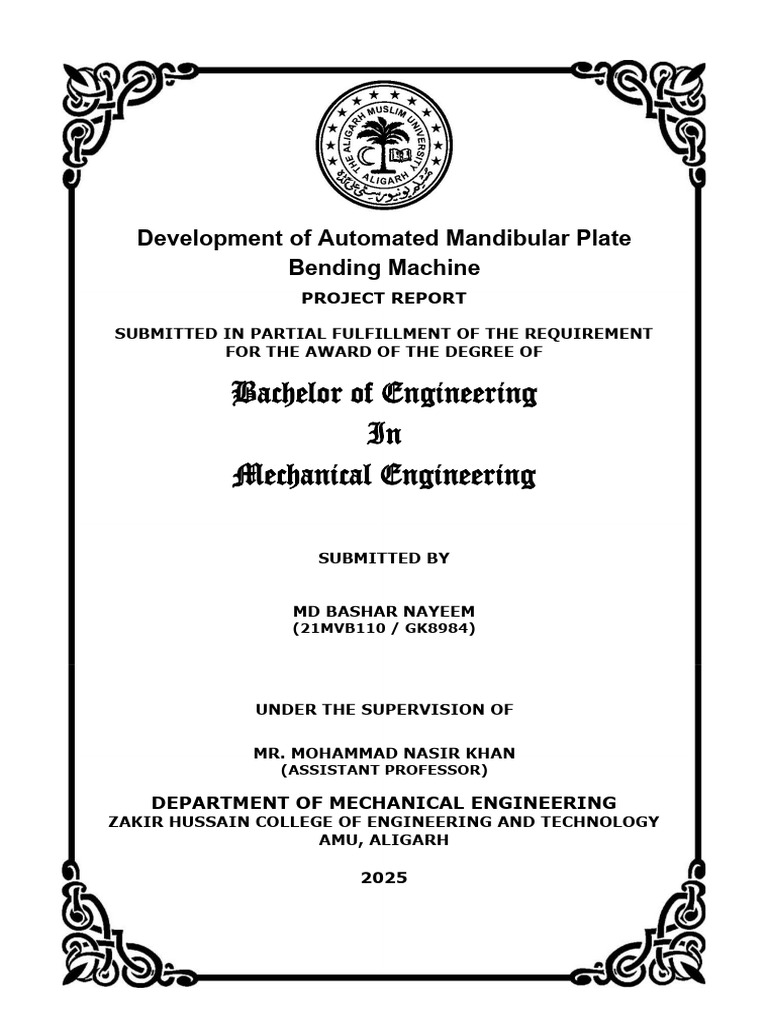 (Bashar) (THESIS) Development of Automated Bending Mandibular Plate Machine | PDF | 3 D Printing ...