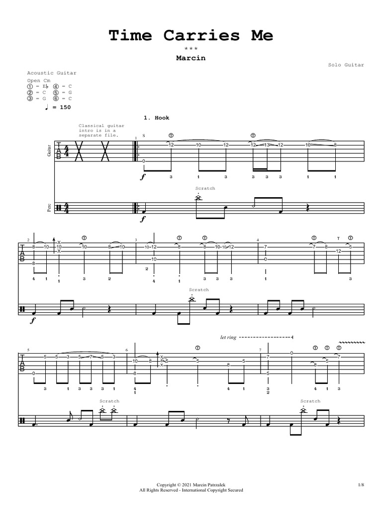 Time Carries Me - Marcin TAB | PDF | Chess Openings | Guitars