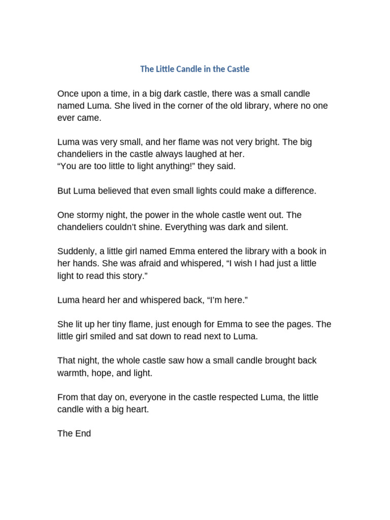 The Little Candle in The Castle | PDF