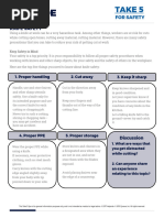 Take 5 Safety Checklist Template | PDF | Personal Protective Equipment ...