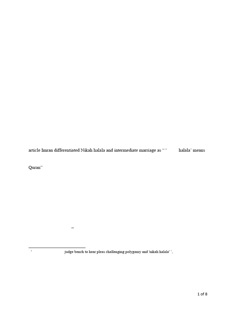 Nikah Halala Misconception and Reality | PDF | Marriage | Jurisprudence